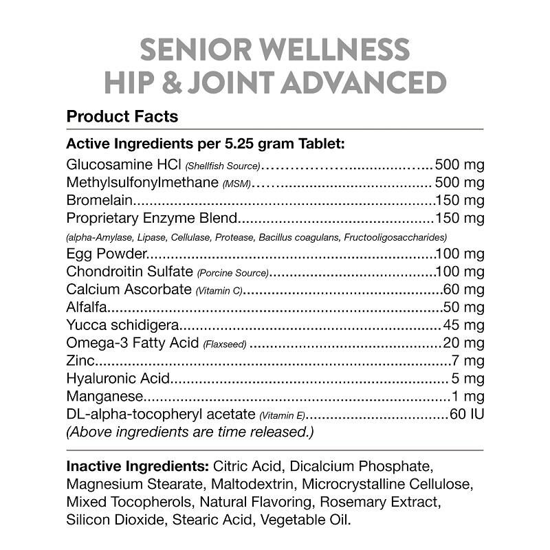 NaturVet Senior Hip & Joint Advanced Formula, 90 Tabs | AKCPetRx.com