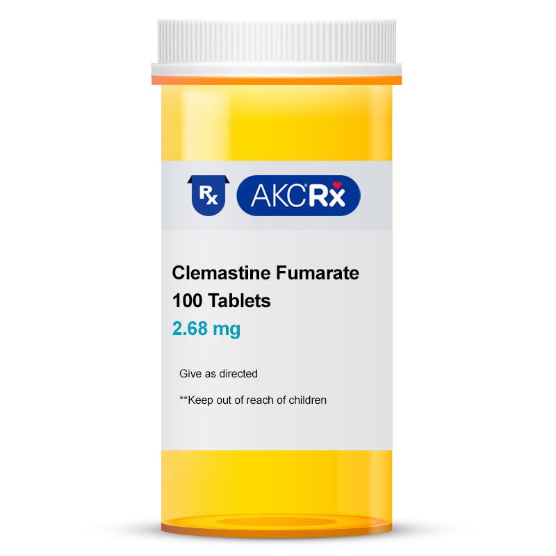 Order Clemastine Fumarate 2.68 mg, 100 tablets for dogs and cats
