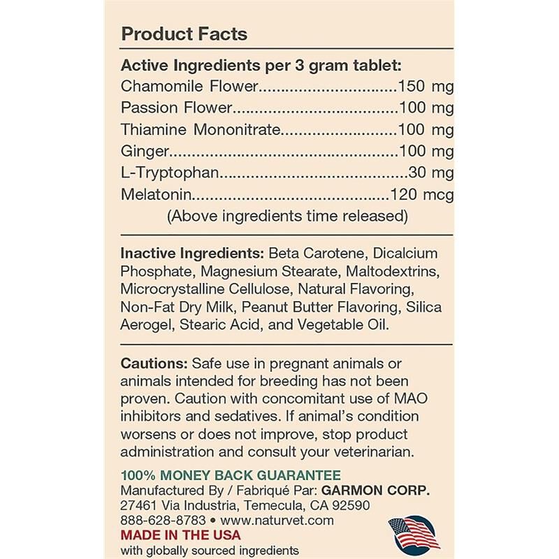 NaturVet Quiet Moments Calming Aid, Chewable Tabs | Free 2 Day Shipping ...